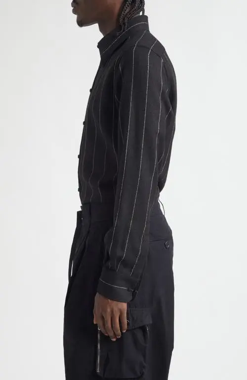Dolce & Gabbana Gold Fit Pinstripe Flannel Shirt