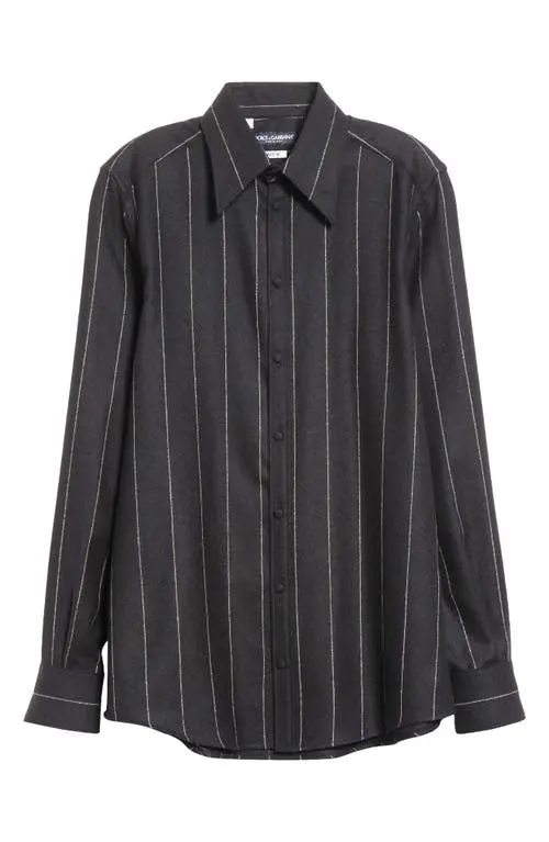 Dolce & Gabbana Gold Fit Pinstripe Flannel Shirt