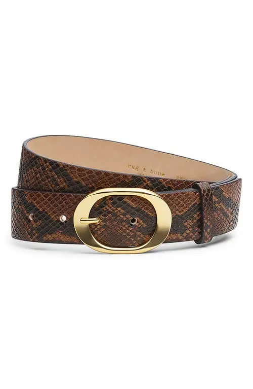 Rag & Bone Vera Leather Belt - Snake/brown
