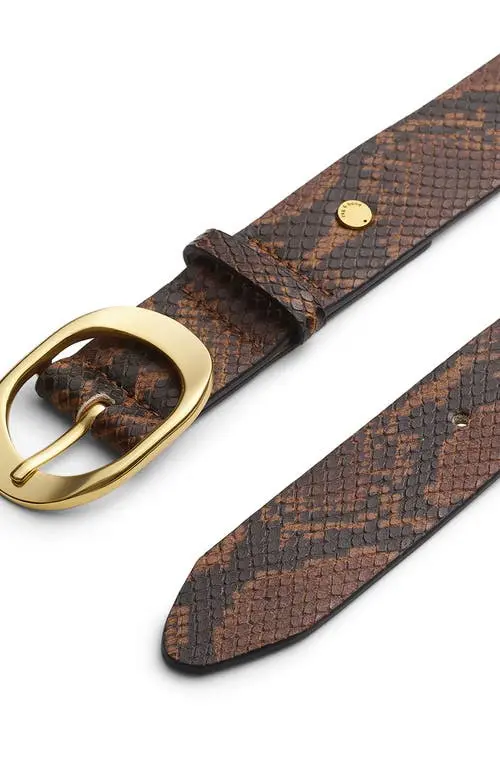 Rag & Bone Vera Leather Belt - Snake/brown