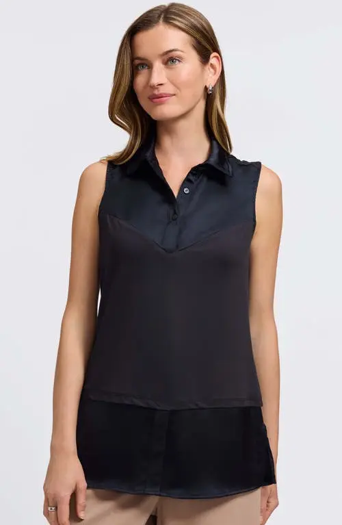 Foxcroft Sasha Sleeveless Tunic - Black