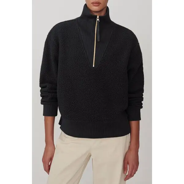 Varley Jaylin High Pile Fleece Half-zip Pullover - Black