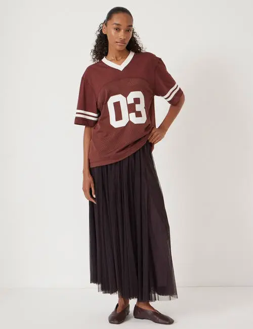 HUSH Millie Tulle Maxi Skirt - Plum