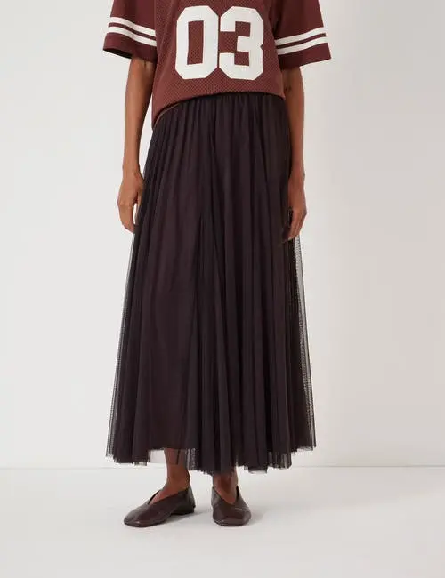 HUSH Millie Tulle Maxi Skirt - Plum