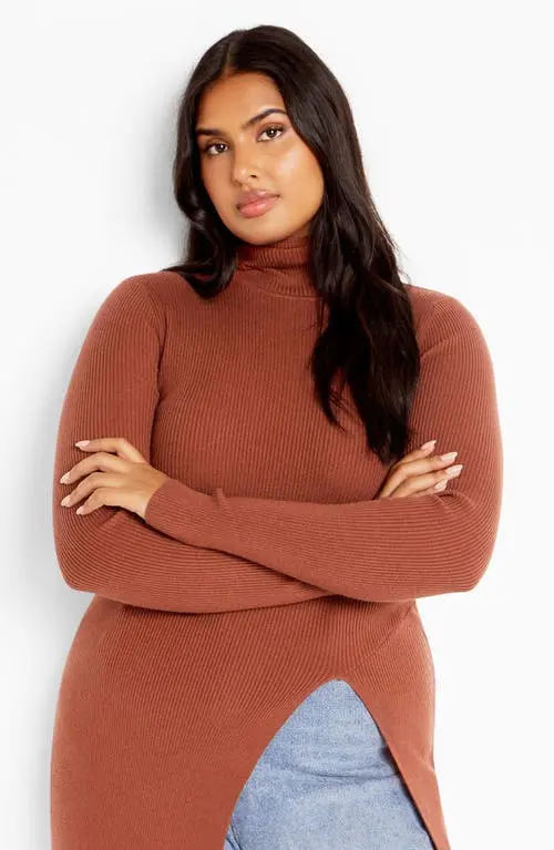 City Chic Longline Turtleneck Sweater