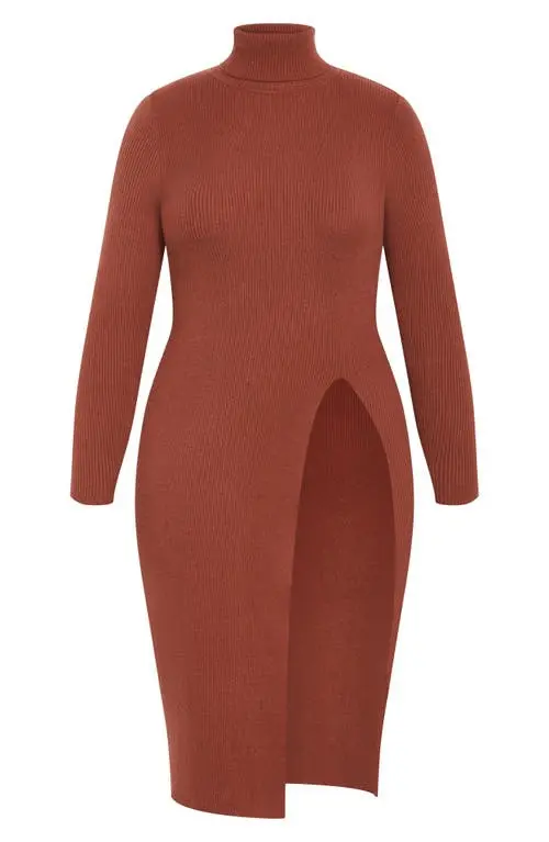 City Chic Longline Turtleneck Sweater