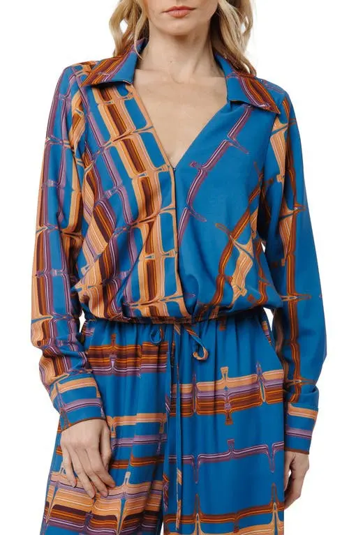 CIEBON Stacia Mod Print Blouse - Blue