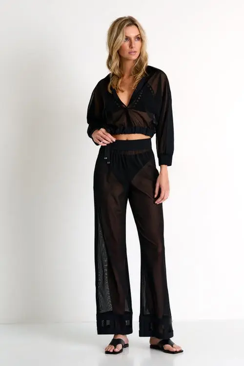 Shan Mesh Pants With Mosaic Cutout