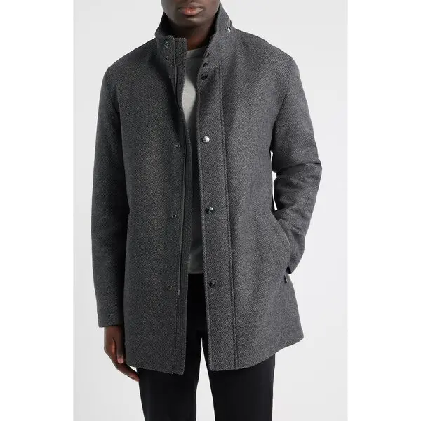BOSS Camron Wool-blend Coat - Medium Grey