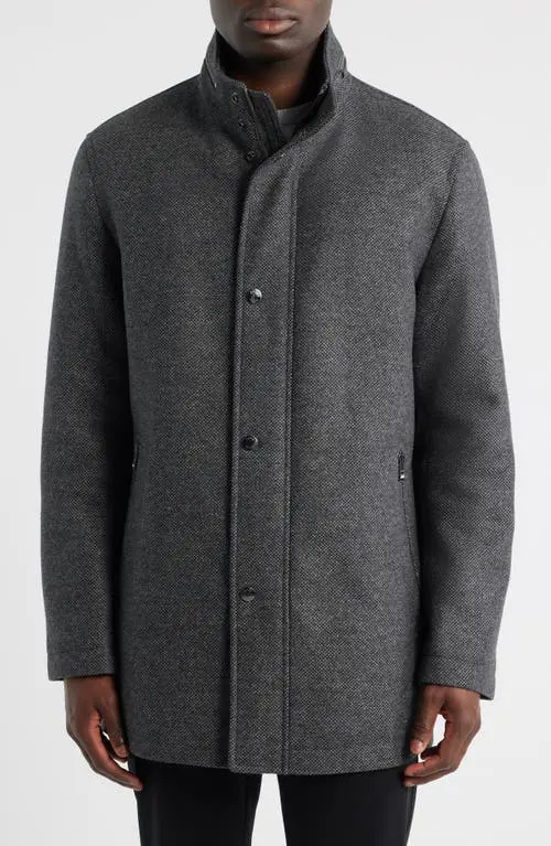 BOSS Camron Wool-blend Coat - Medium Grey