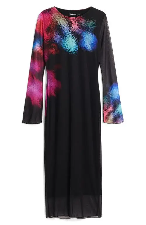 Desigual Long Sleeve Mesh Dress
