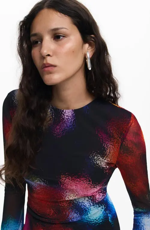 Desigual Long Sleeve Mesh Top