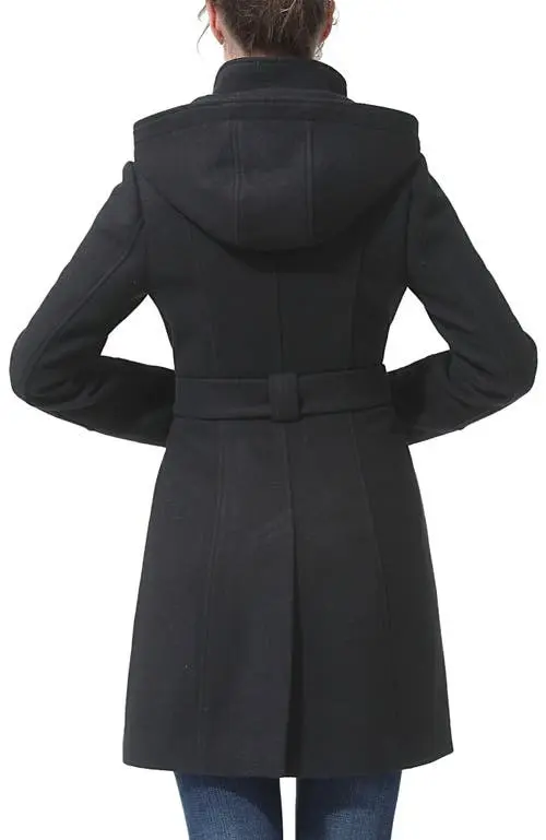 KIMI + KAI Wool Blend Hooded Trench Coat