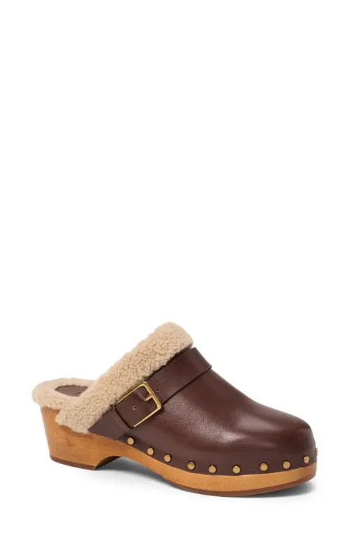 Paige Helena Faux Shearling Clog - Auburn