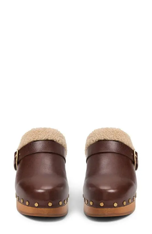 Paige Helena Faux Shearling Clog - Auburn