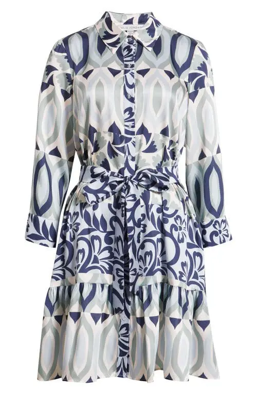 Julia Jordan Mixed Print Mini Shirt Dress