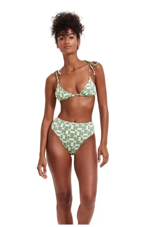 GOTTEX Let's Geo Triangle Bikini Top - Multi Green
