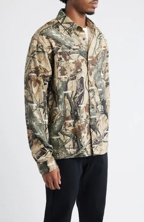 PLEASURES Sensation Hunting Uflage Hunting Button-up Shirt