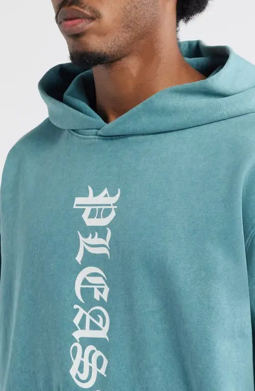 PLEASURES Knight Overdye Logo Graphic Hoodie