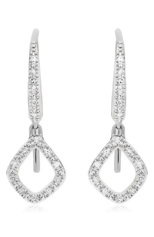 Monica Vinader Riva Mini Kite Diamond Pavé Drop Earrings - Silver/diamond