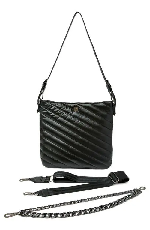 THINK ROYLN Vip Quilted Suede Shoulder Bag - Black Tuscana