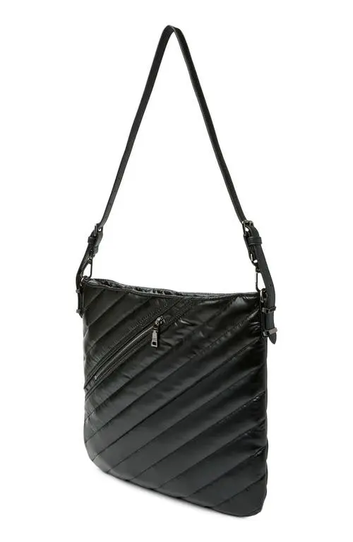 THINK ROYLN Vip Quilted Suede Shoulder Bag - Black Tuscana