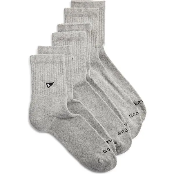 ARVIN GOODS 3-pack Quarter Crew Socks - Grey