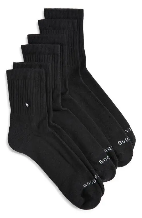 ARVIN GOODS 3-pack Quarter Crew Socks - Black