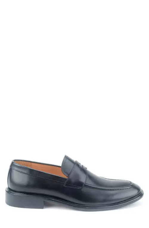 WARFIELD & GRAND Savoy Apron Toe Penny Loafer - Black