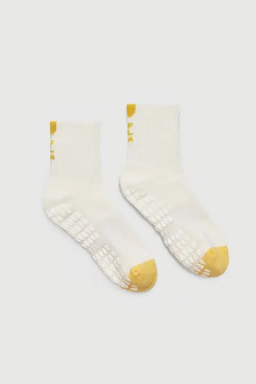 FRAISE Dipped Crew Grip Socks - Custard