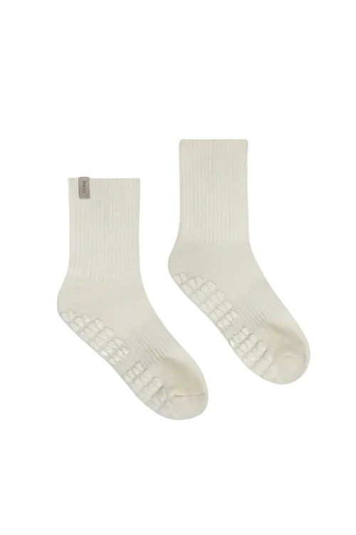 FRAISE Classic Crew Grip Socks - Vanille
