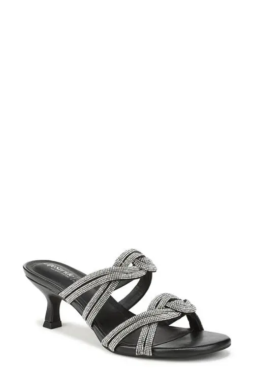 LIFESTRIDE Crystal Embellished Slide Sandals - Black