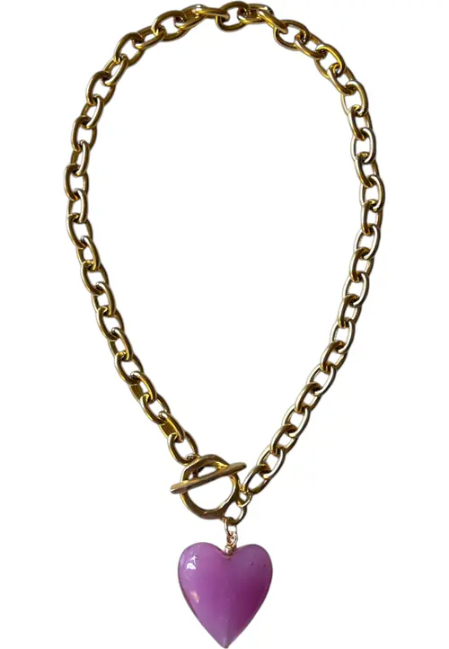 SCCOLLECTION Amore Heart Pendant Necklace - Muted Mauve