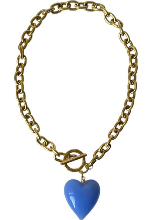 SCCOLLECTION Amore Heart Pendant Necklace - Periwinkle Blue