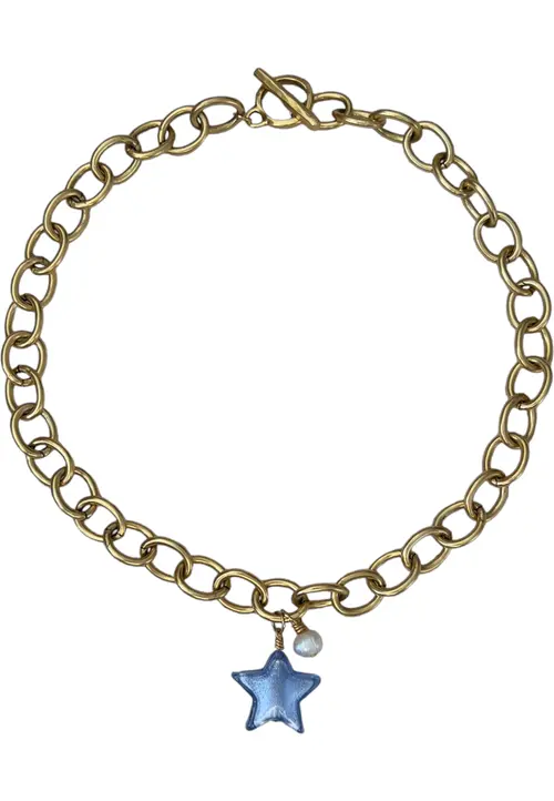 SCCOLLECTION Lille Chain Necklace - Baby Blue