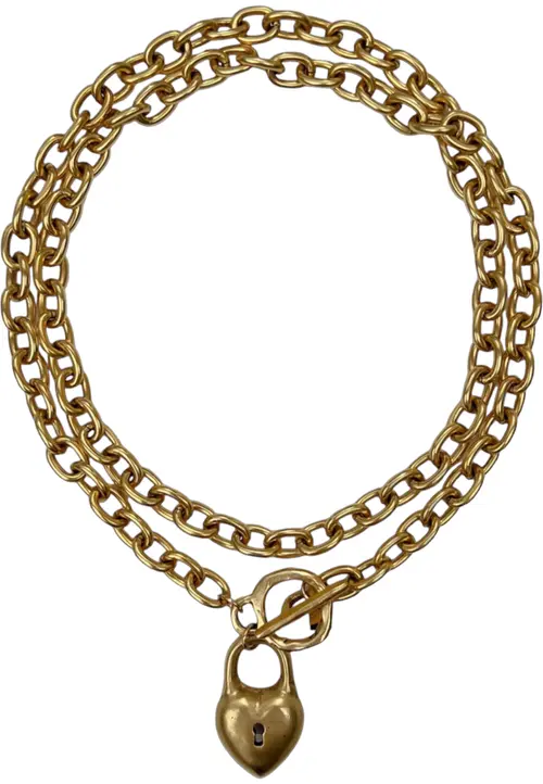 SCCOLLECTION Amalia Heart Lock Necklace - Gold