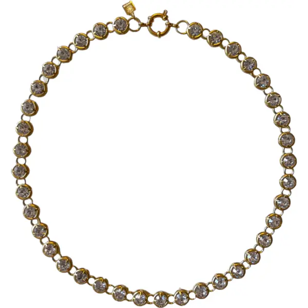 SCCOLLECTION Graziella Crystal Rhinestone Necklace - Gold