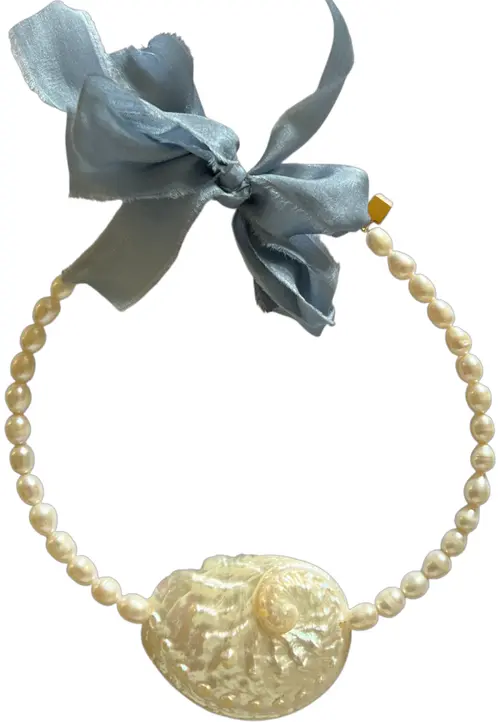 SCCOLLECTION Henri And Seashell Necklace - Pearl