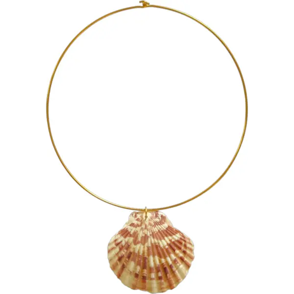 SCCOLLECTION Serena Shell Collar Necklace - Pink And White