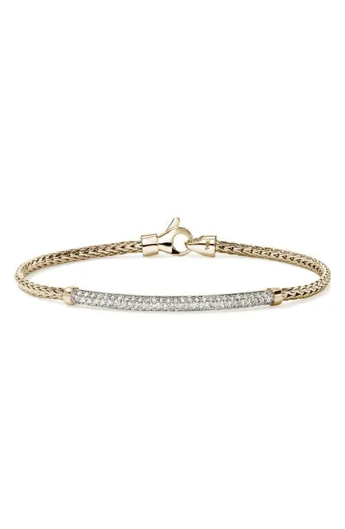 John Hardy Jh Essential Pavé Diamond Bar Bracelet - Gold/diamond