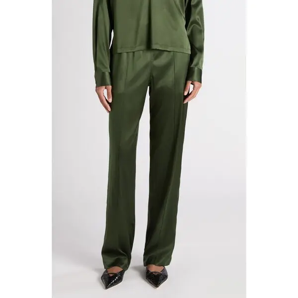 TOM FORD Stretch Silk Satin Pj Pants - Moss Green