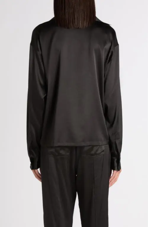 TOM FORD Stretch Silk Satin Polo - Black