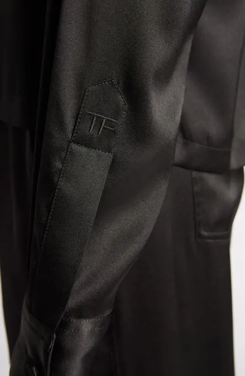 TOM FORD Stretch Silk Satin Polo - Black