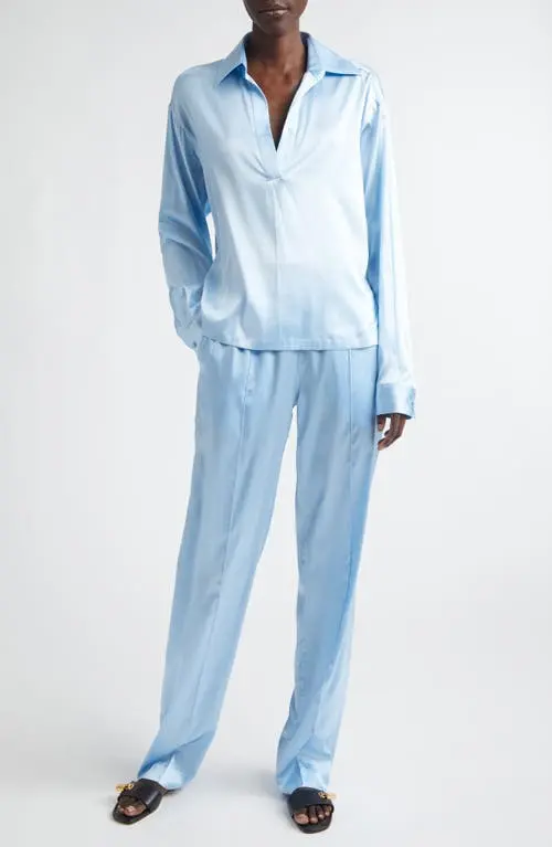 TOM FORD Stretch Silk Satin Polo - Frost