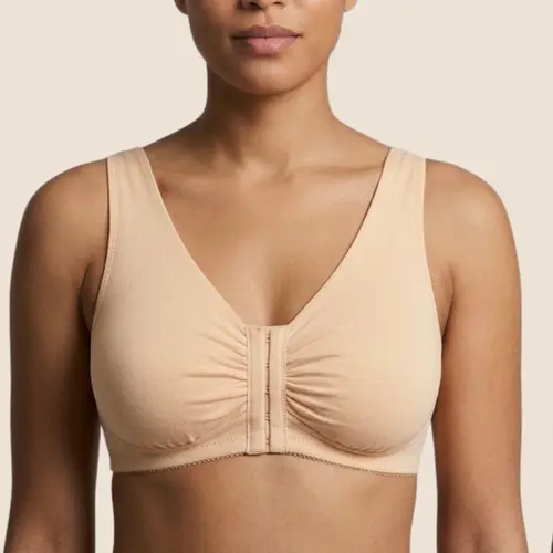MEADOW Ease Cotton Front Closure Bra For Mastectomy - Buff