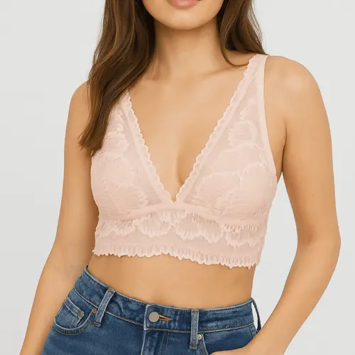 MEADOW Lily Soft Lace Bralette - Blush