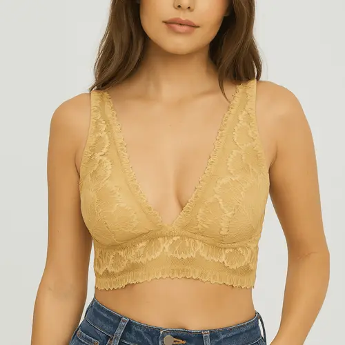 MEADOW Lily Soft Lace Bralette - Buff