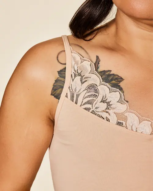 MEADOW Luna Lace Cotton Cami - Buff