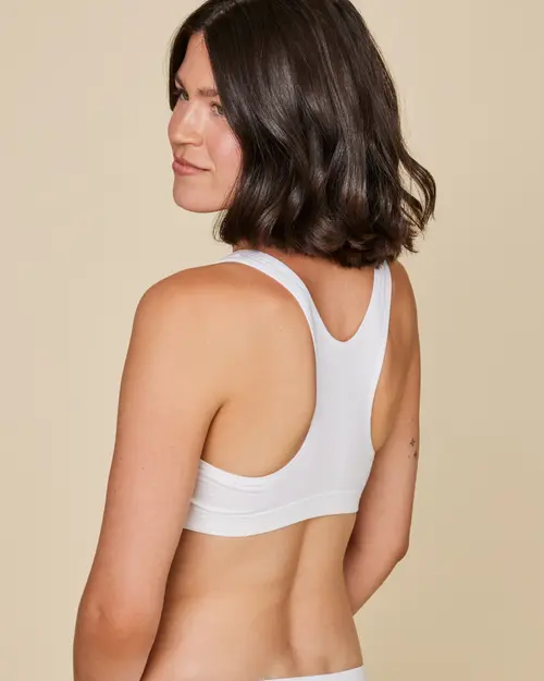 MEADOW Glide Cotton Racerback Bralette - White