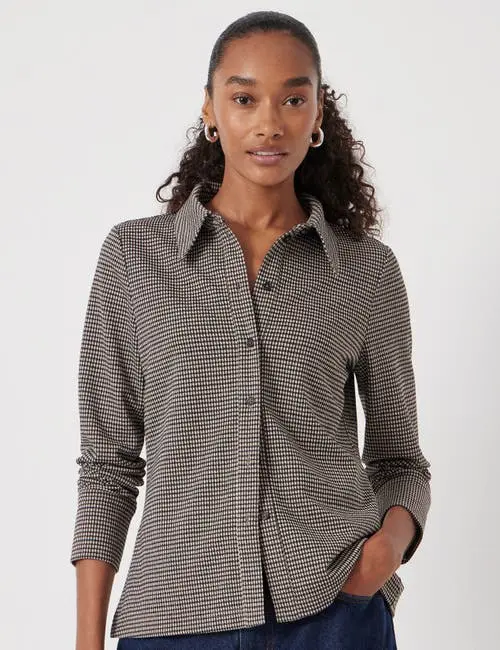 HUSH Fitted Check Jersey Shirt